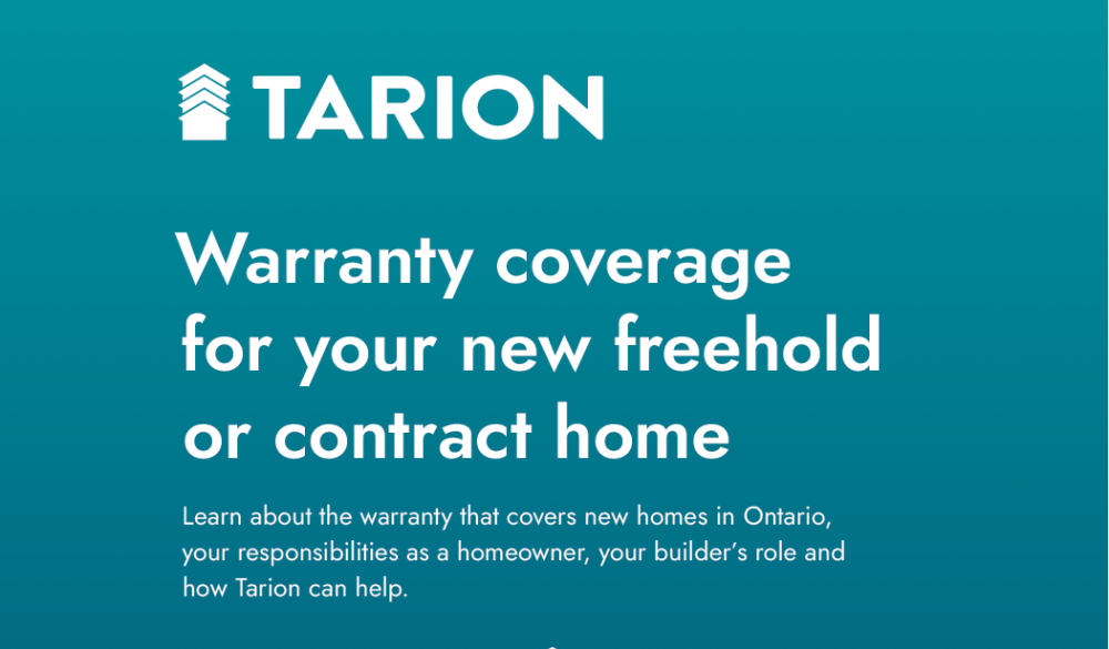 Warranty Coverage for New Homes in Ontario (Freehold and Contract Homes Edition) | Tarion.com
